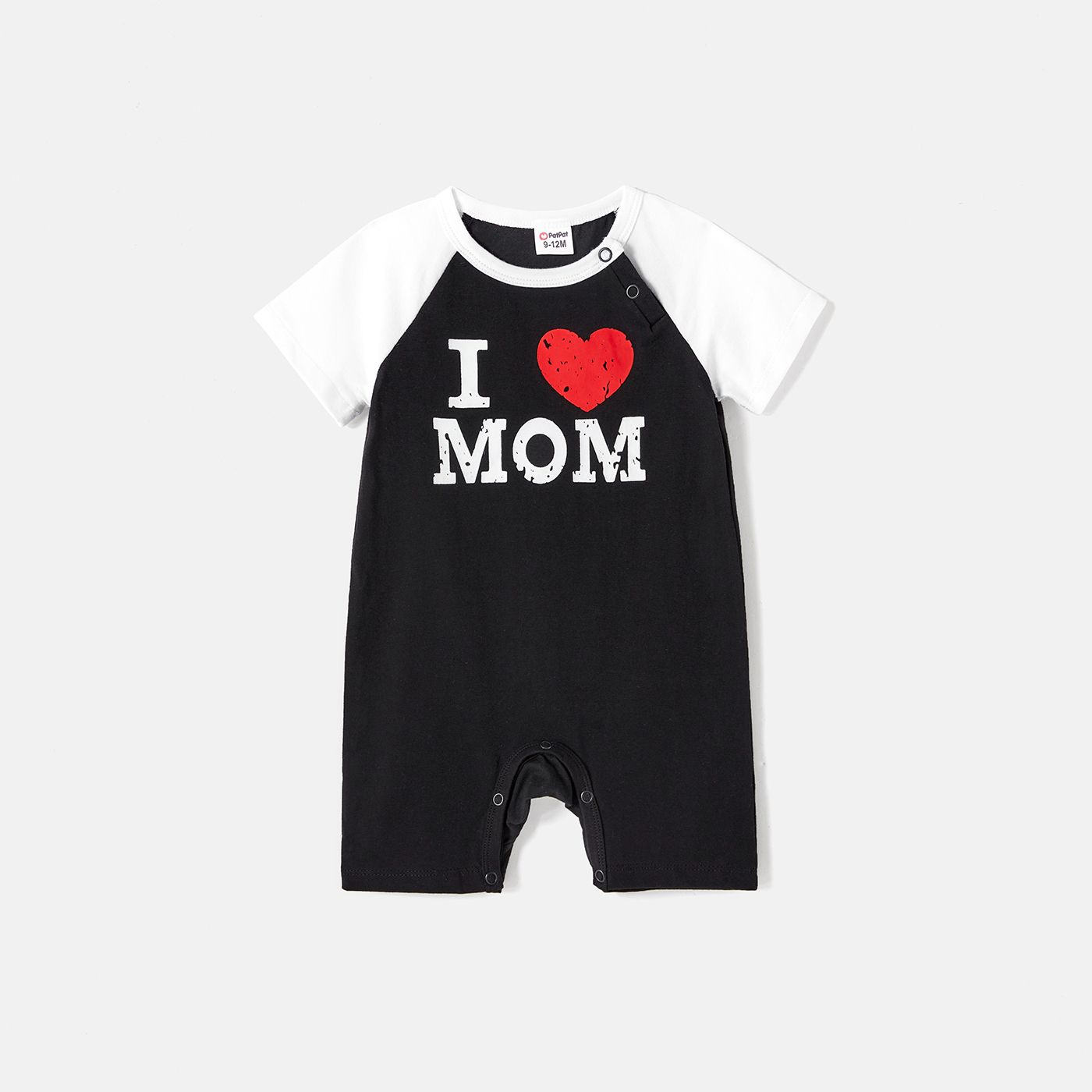 Mommy And Me Cotton Raglan Sleeve Heart And Letter Print Twist Knot