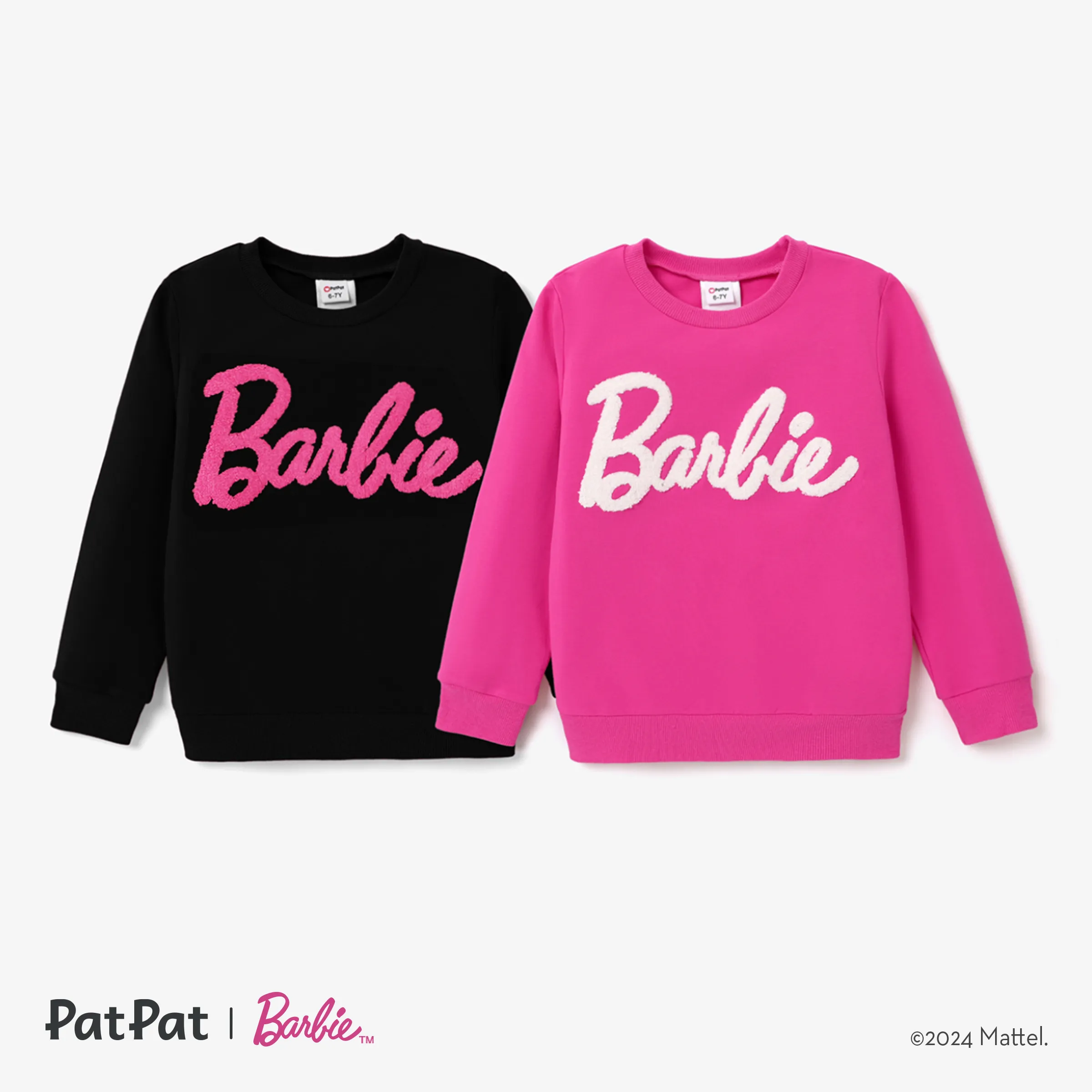 Barbie Mommy And Me Letter Embroidered Long Sleeve Cotton Sweatshirt